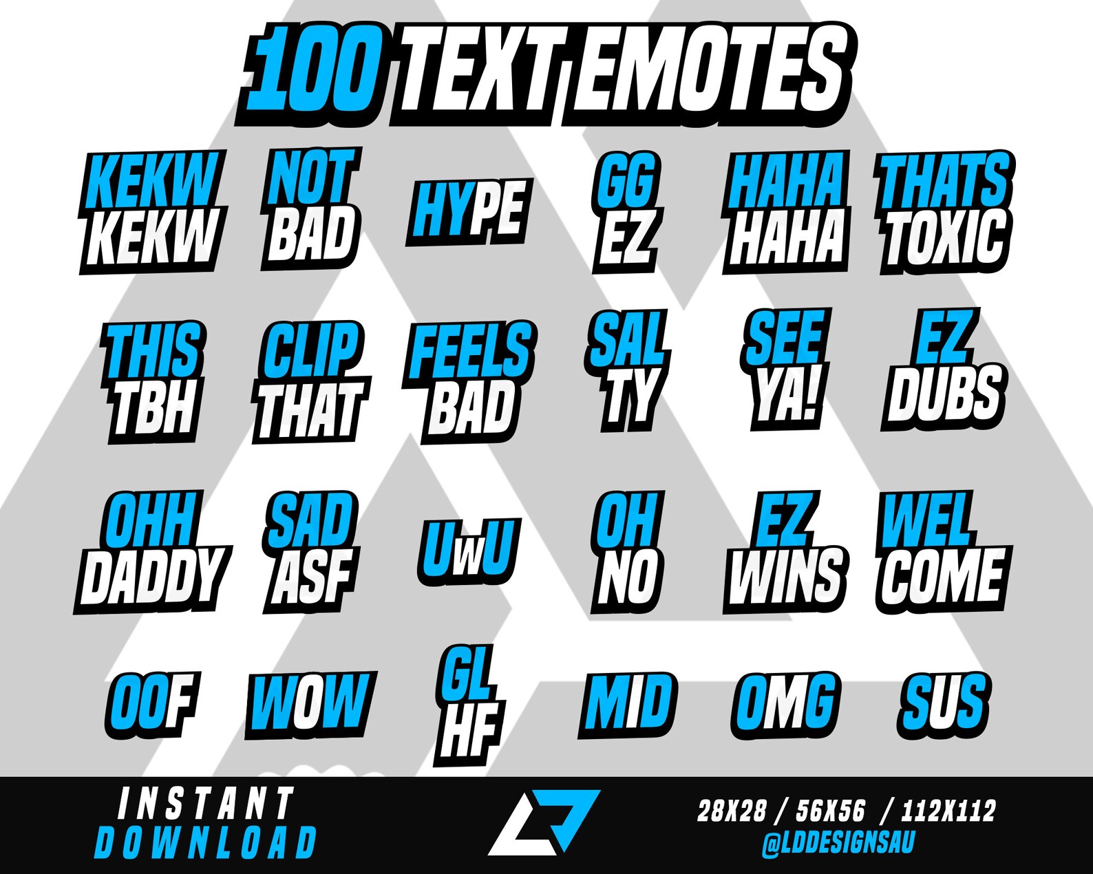 Twitch Text Emotes Twitch and Discord Emotes Emote Bundle - Etsy