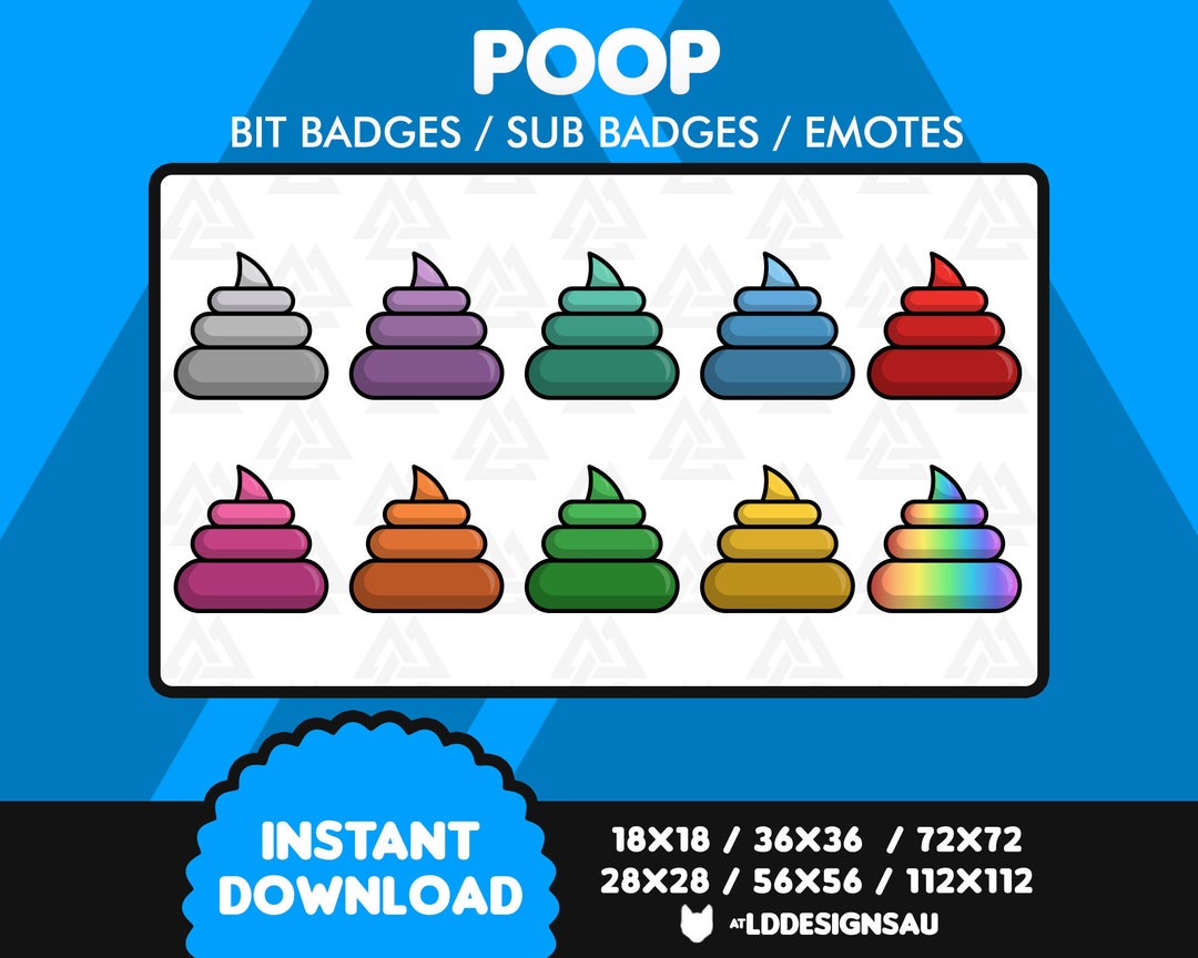 Twitch Bit Badges | Twitch Sub Badges | Poop - Etsy