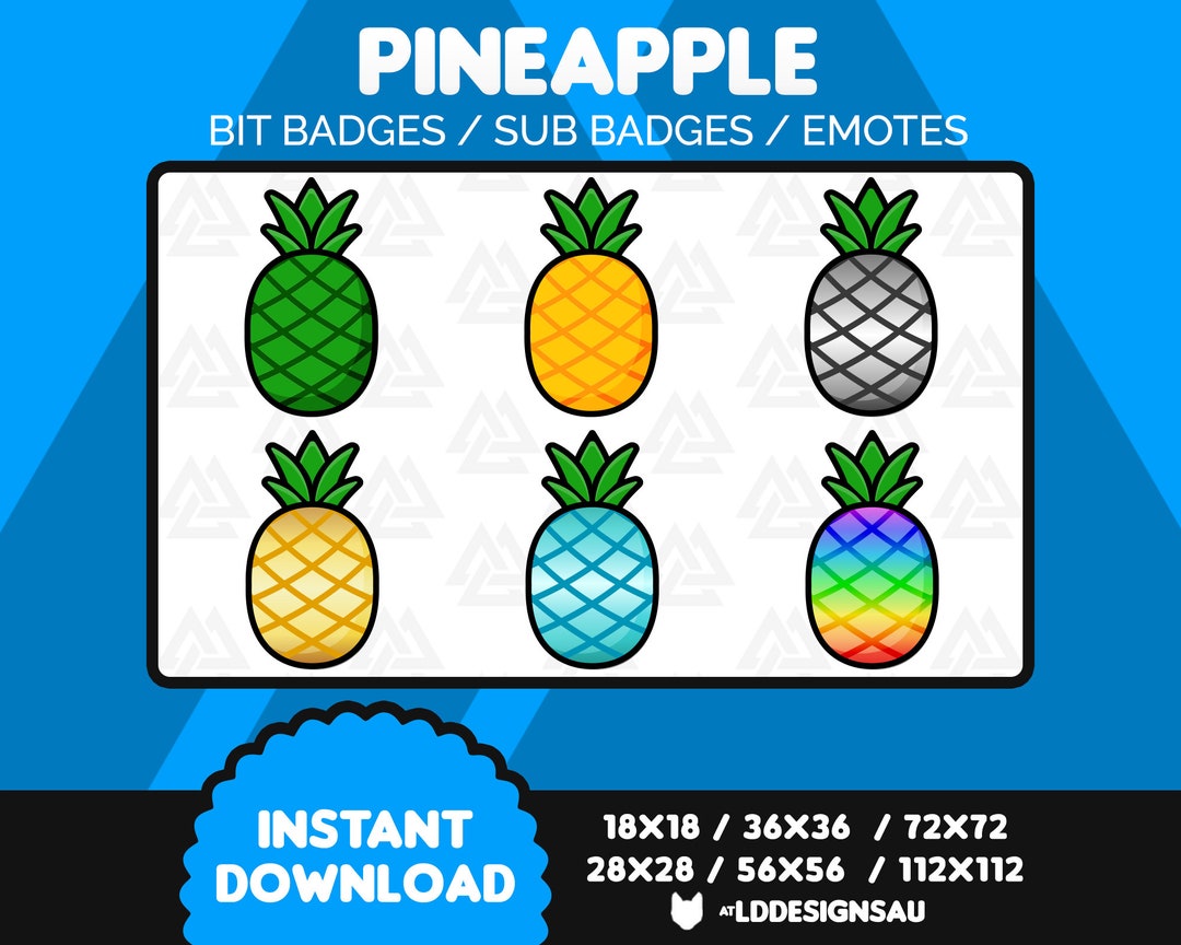 Pineapple Sub Badges Twitch Subscriber Badges Pineapple - Etsy