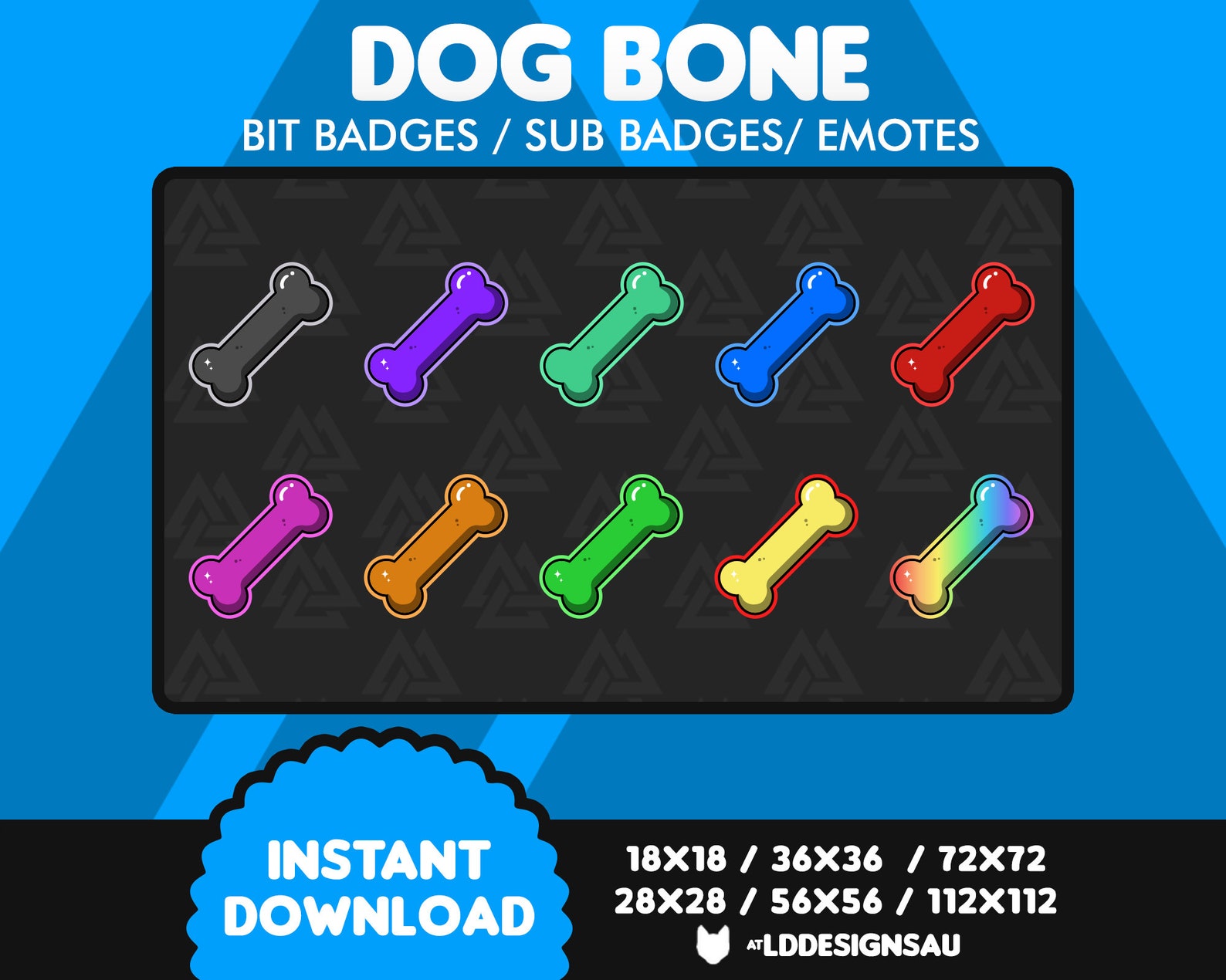 Twitch Bit Badges Sub Badges Dog Bone | Etsy