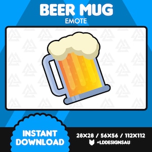 Beer Mug Twitch Emote | Cheers Discord Emote | Streamer Emotes | Drink ...