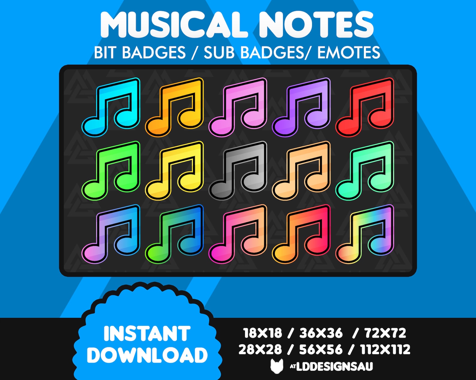 Twitch Emote Music Notes Twitch Subscriber Badges Twitch - Etsy Australia