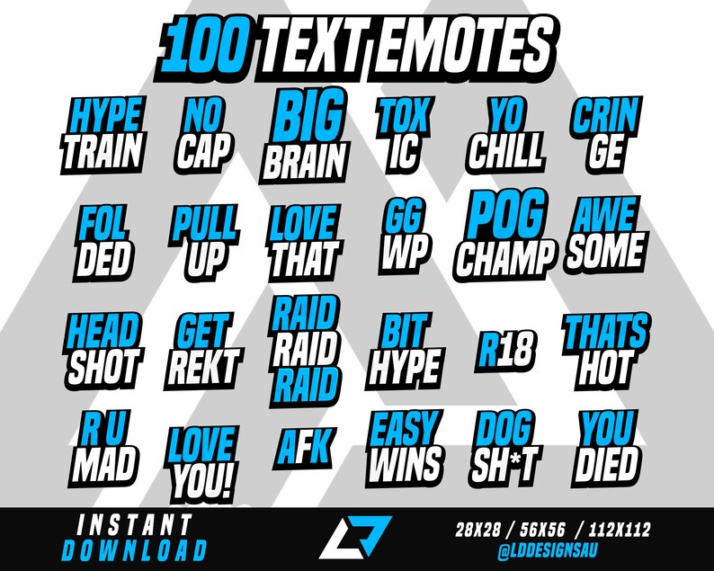 Twitch Text Emotes Twitch and Discord Emotes Emote Bundle - Etsy