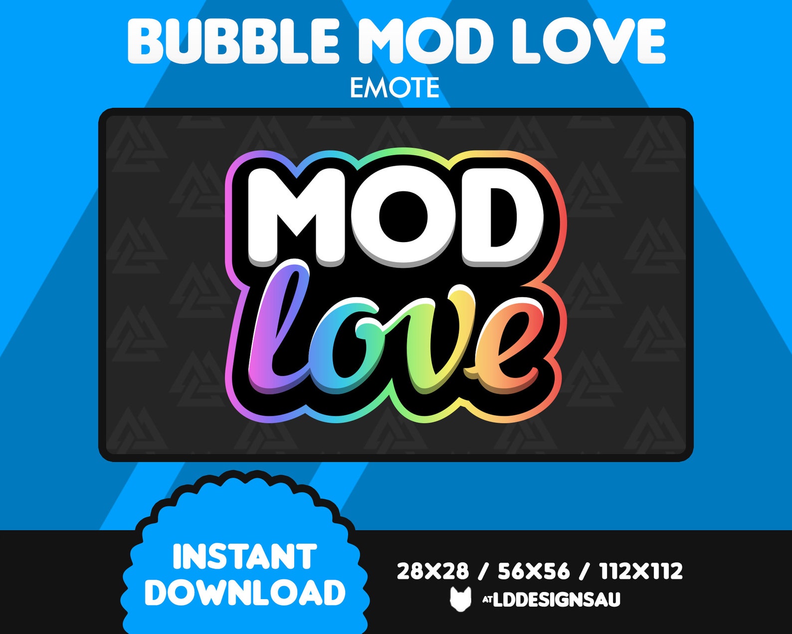 Bubble Mod Love Twitch Emote Mod Love Text Discord Emote - Etsy