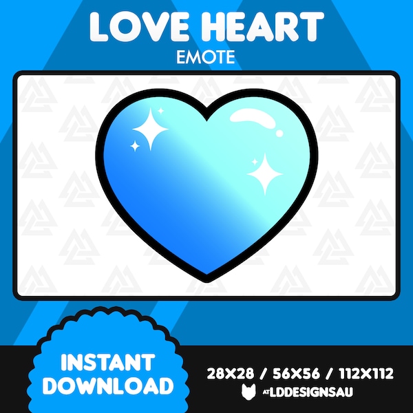 Blue Heart Twitch Emote - Etsy
