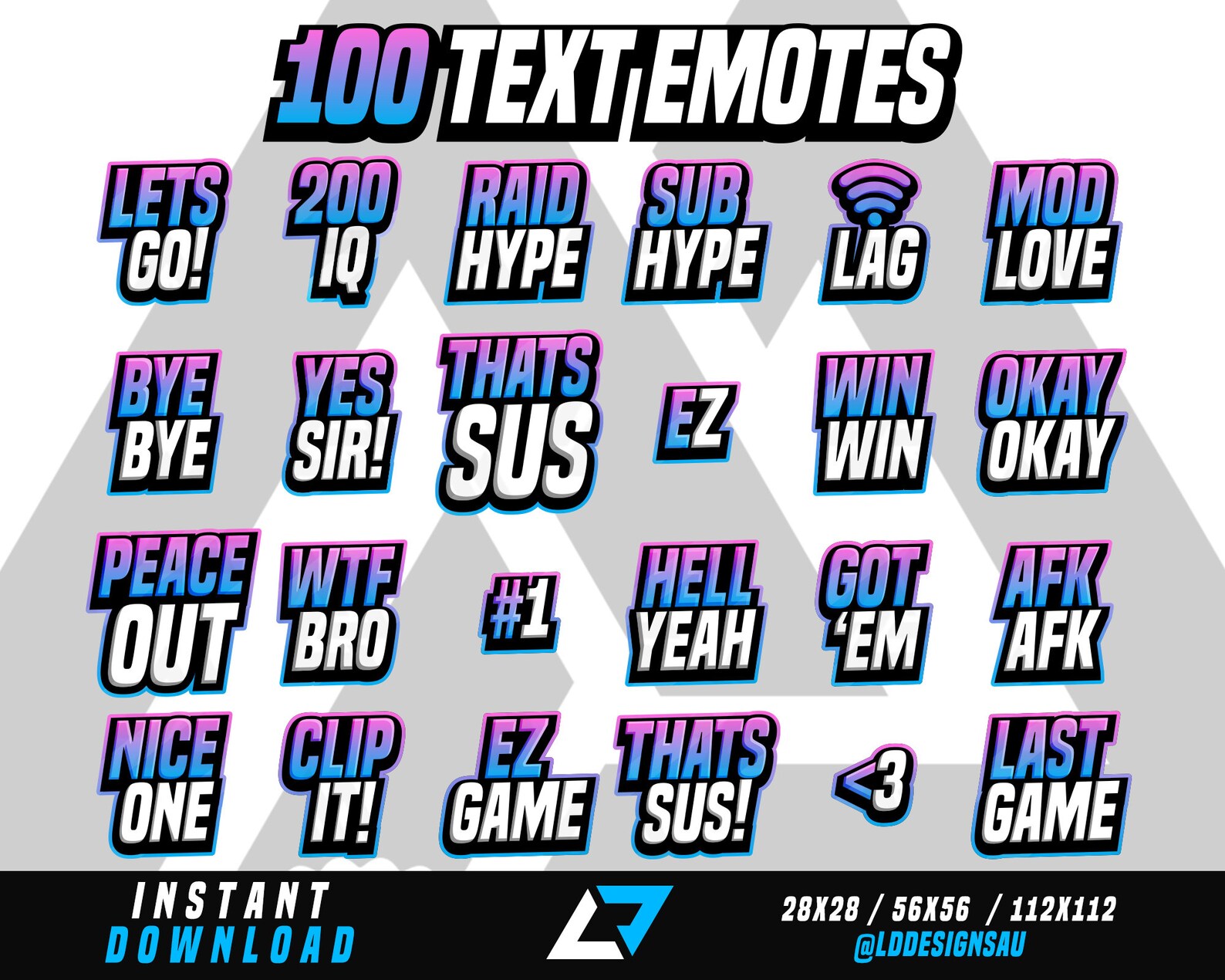 Twitch Text Emotes Twitch and Discord Emotes Emote Bundle - Etsy