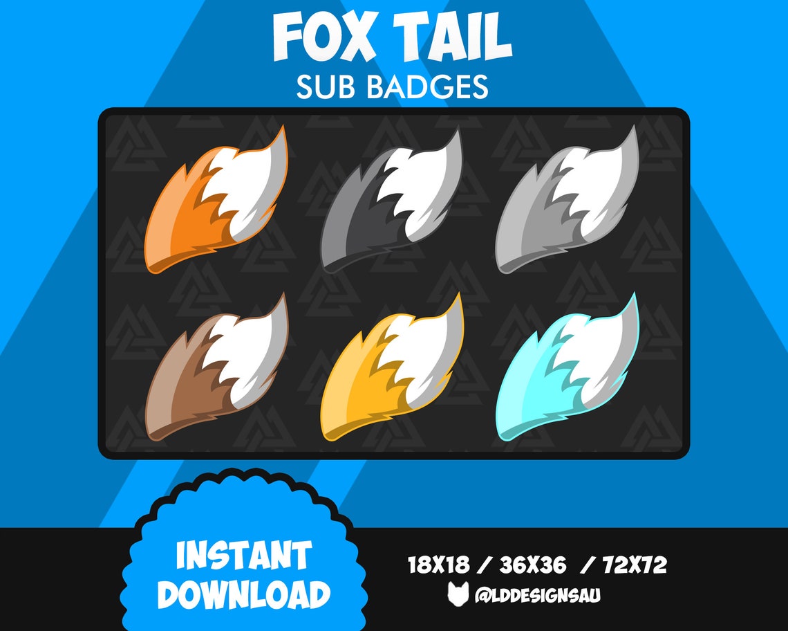 Fox Tail Twitch Subscriber Badges Twitch Sub Badges Cute | Etsy