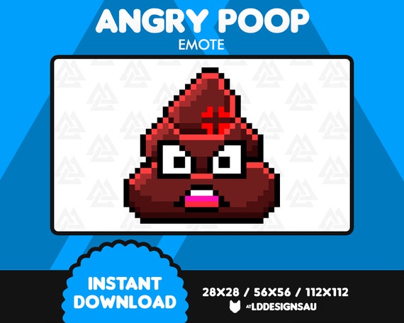 Pixel Angry Poop Emote Poo Twitch Emote Discord Emote - Etsy