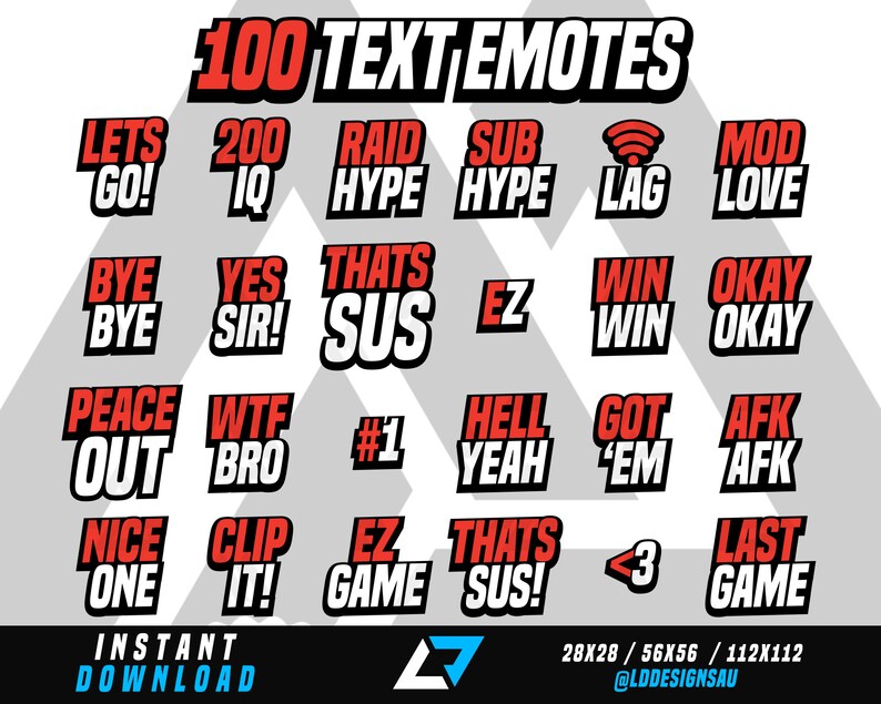 Twitch Text Emotes Twitch and Discord Emotes Emote Bundle - Etsy