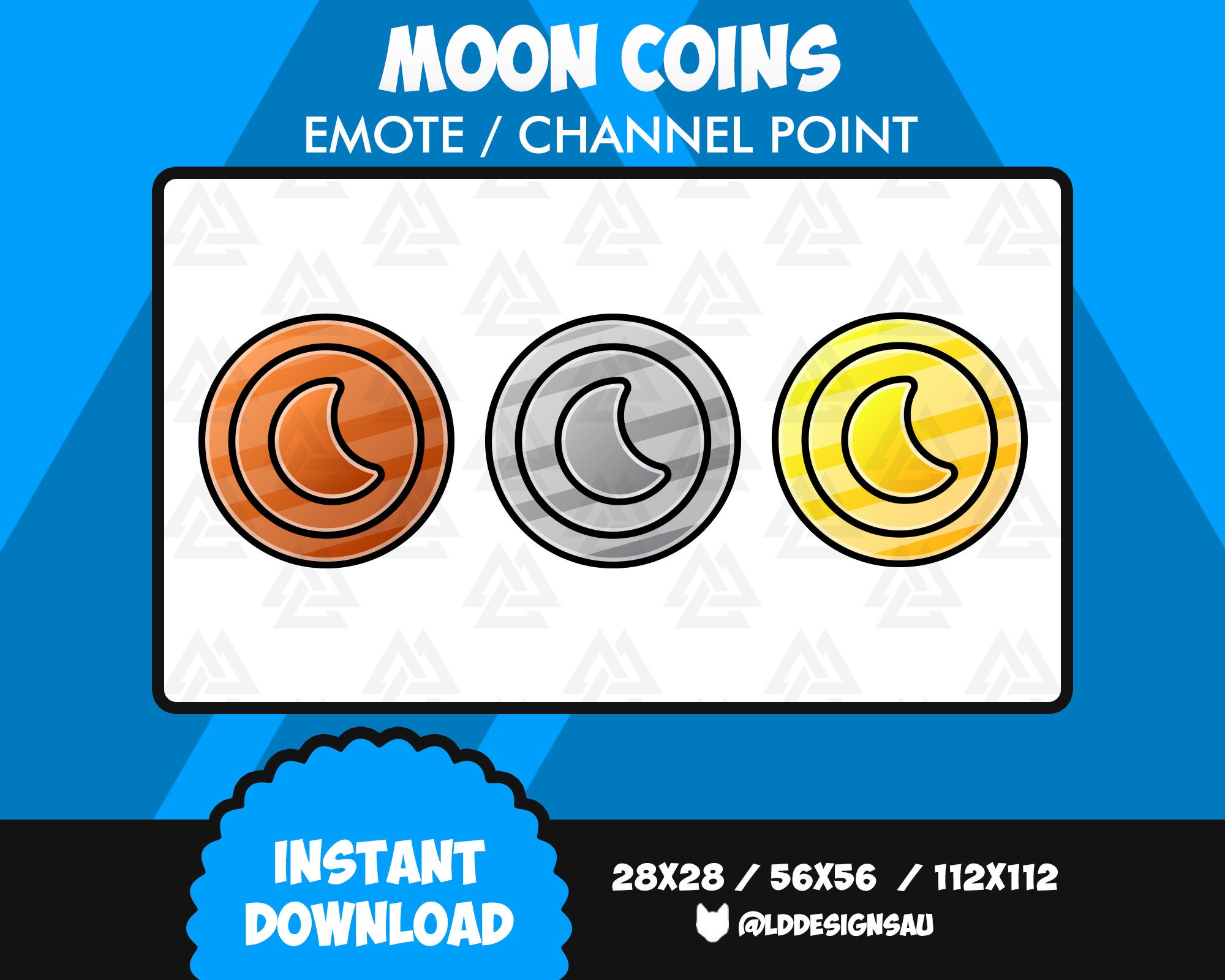 Moon Coins Twitch Emote Coin Emote Streamer Emotes Cute | Etsy