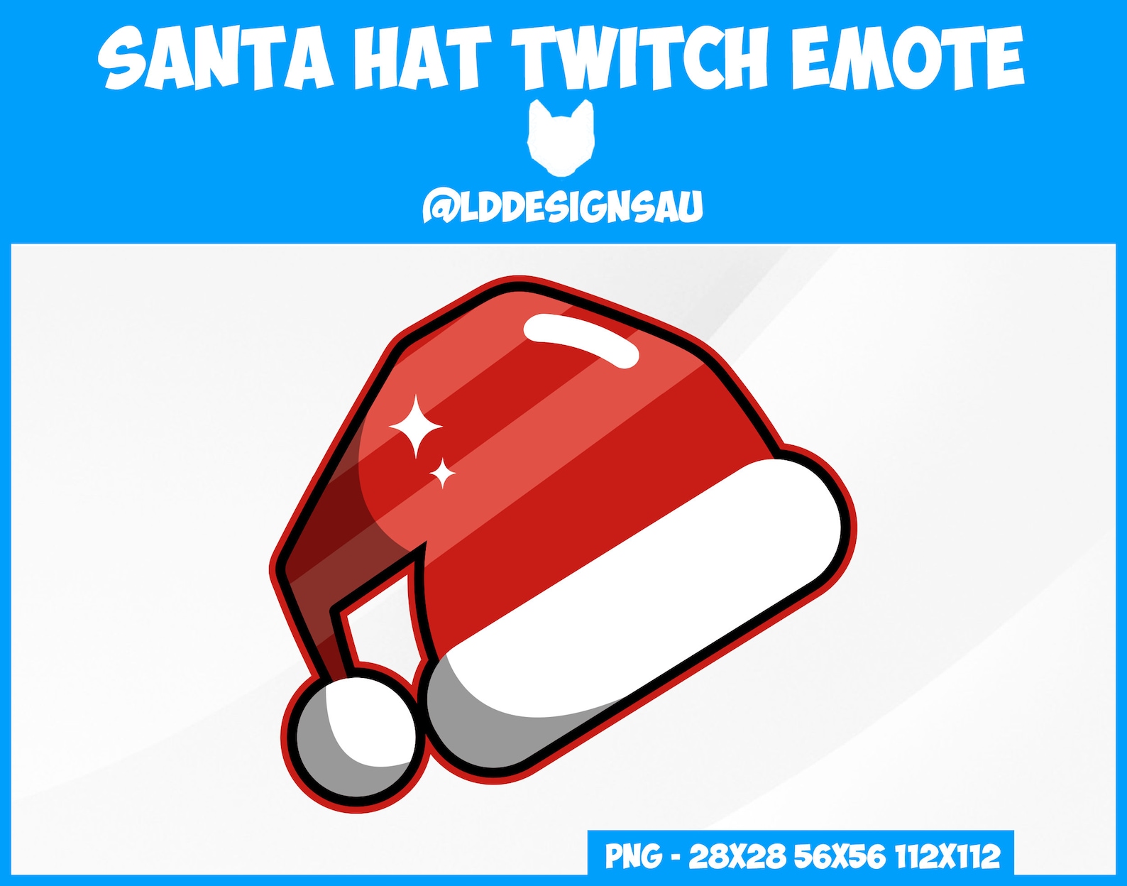 Christmas Santa Hat Emote Twitch Emote Discord Emote | Etsy