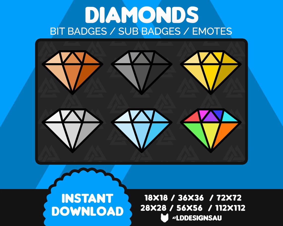 Twitch Subscriber Badges Twitch Sub Badges Diamond - Etsy