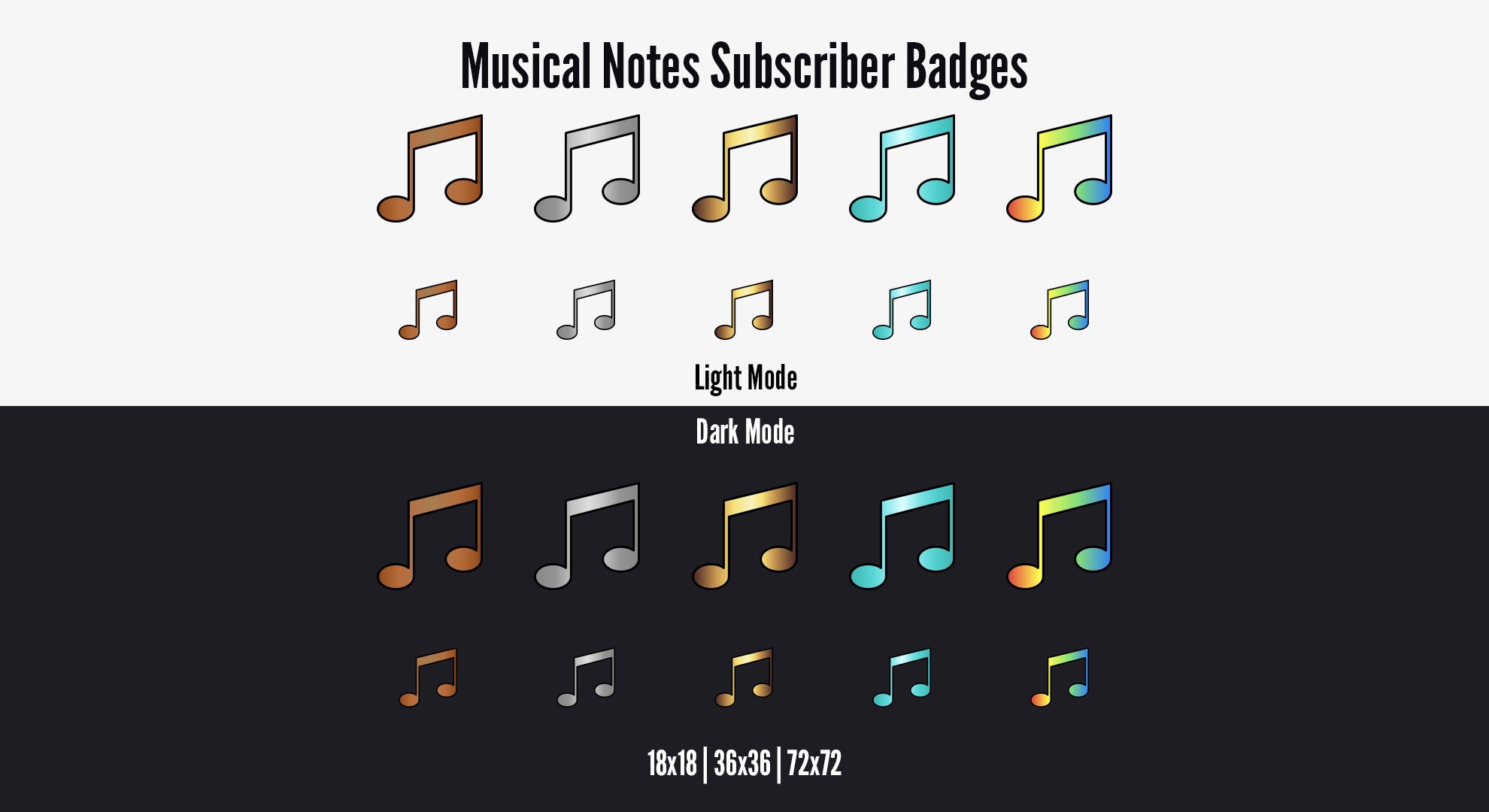 Twitch Subscriber Badges Twitch Sub Badges Musical Notes - Etsy