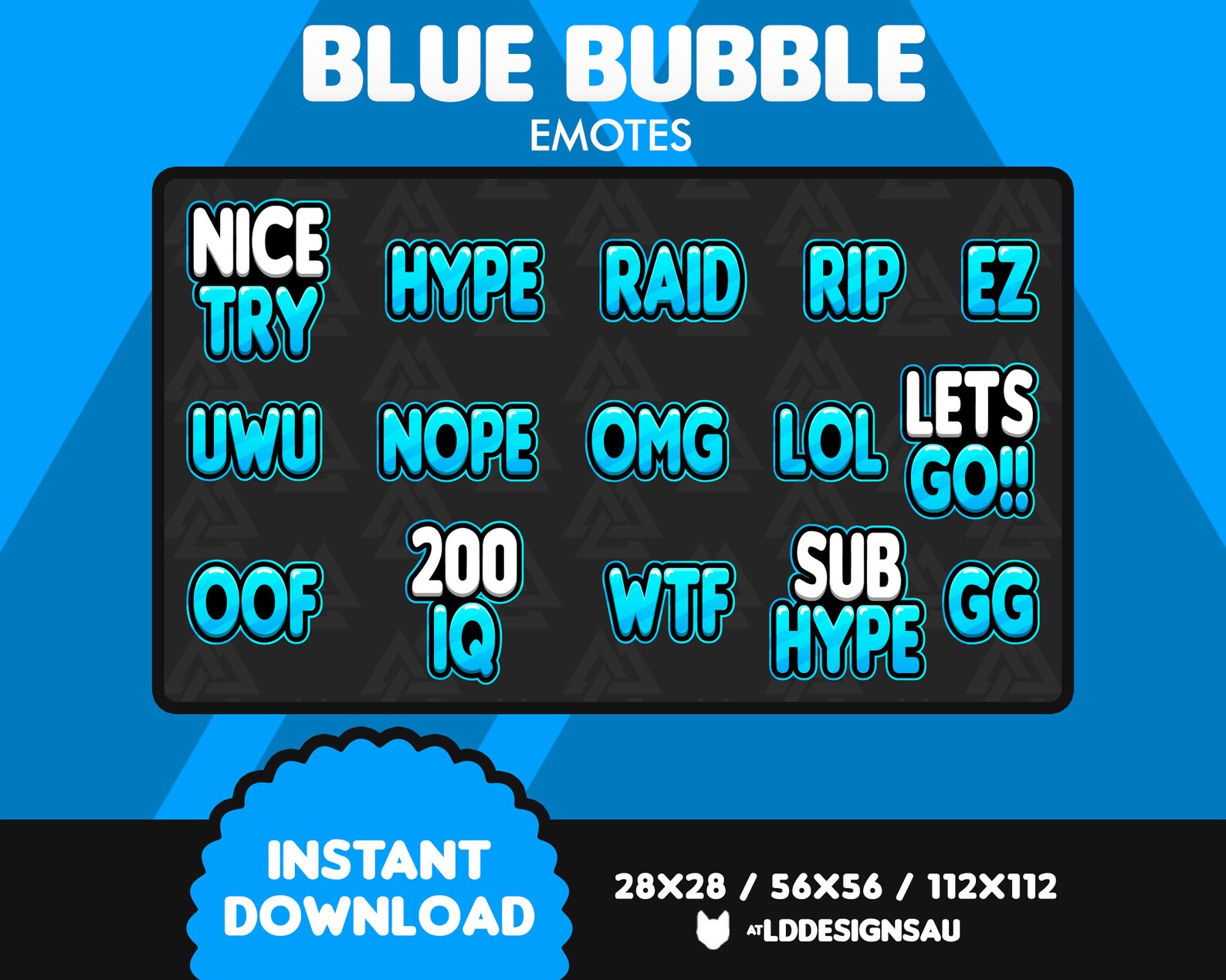 15 Blue Bubble Text Emotes Twitch Emote Emote Pack Text - Etsy