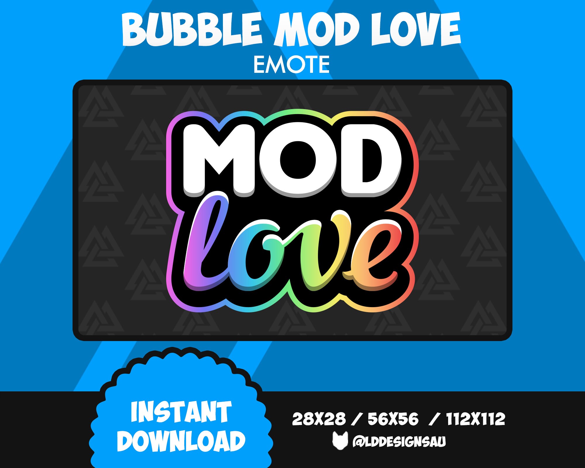Bubble Mod Love Twitch Emote Mod Love Text Discord Emote | Etsy