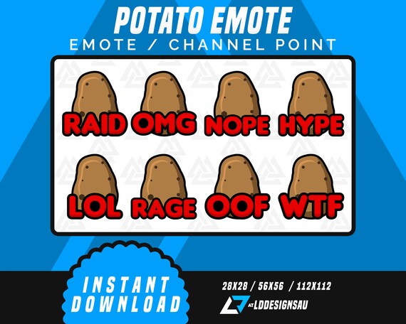 Potato Twitch Emotes Potato Discord Emote Streamer Emotes - Etsy