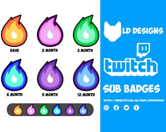 Twitch Subscriber Badges Twitch Sub Badges Anchor | Etsy
