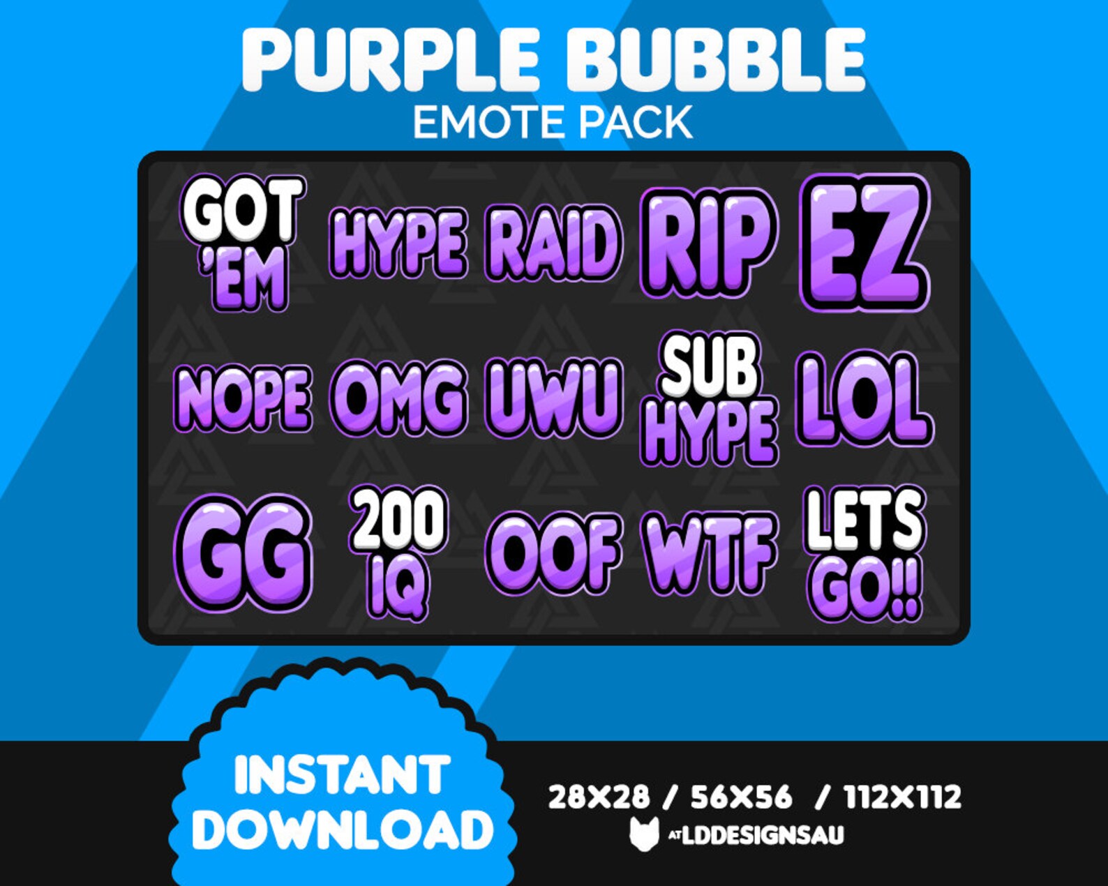 15 Purple Bubble Text Emotes Twitch Emote Emote Pack Text - Etsy
