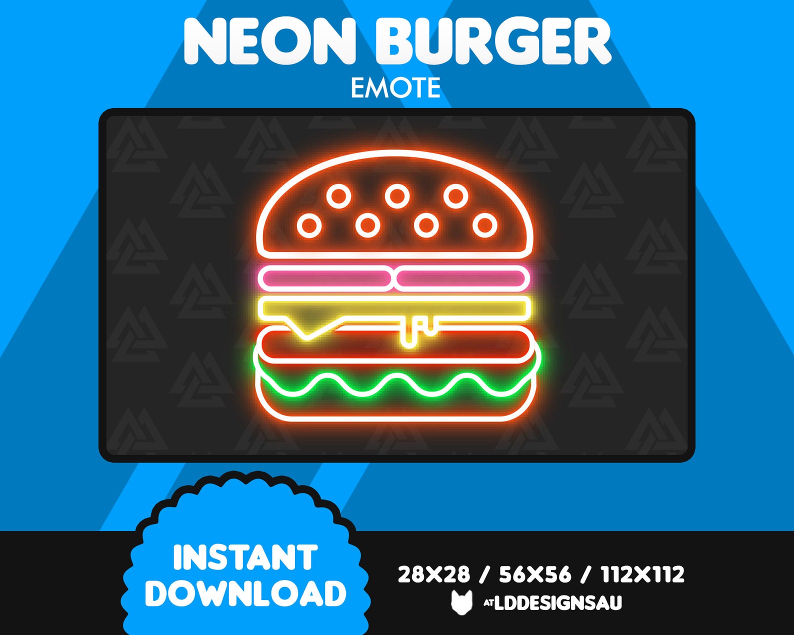 Neon Burger Twitch Emote Burger Twitch Emote Twitch Emotes - Etsy