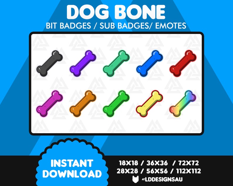 Twitch Bit Badges Sub Badges Dog Bone | Etsy