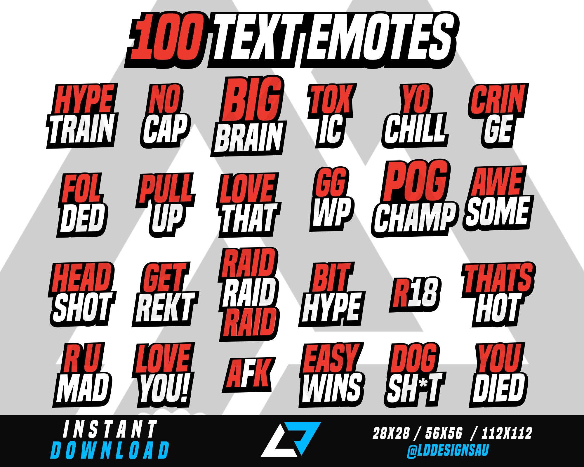 Twitch Text Emotes Twitch and Discord Emotes Emote Bundle - Etsy