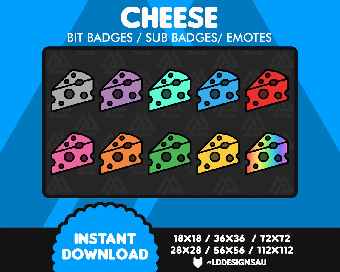 Cheese Wedge Twitch Badges and Emotes (digital Download) - Etsy