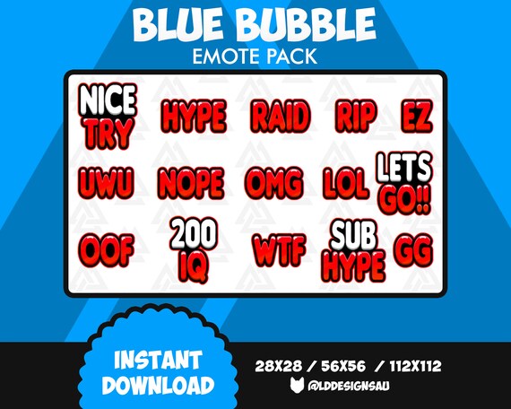 15 Red Bubble Text Emotes Twitch Emote Emote Pack Text | Etsy