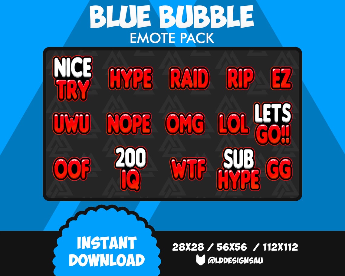 15 Red Bubble Text Emotes Twitch Emote Emote Pack Text | Etsy