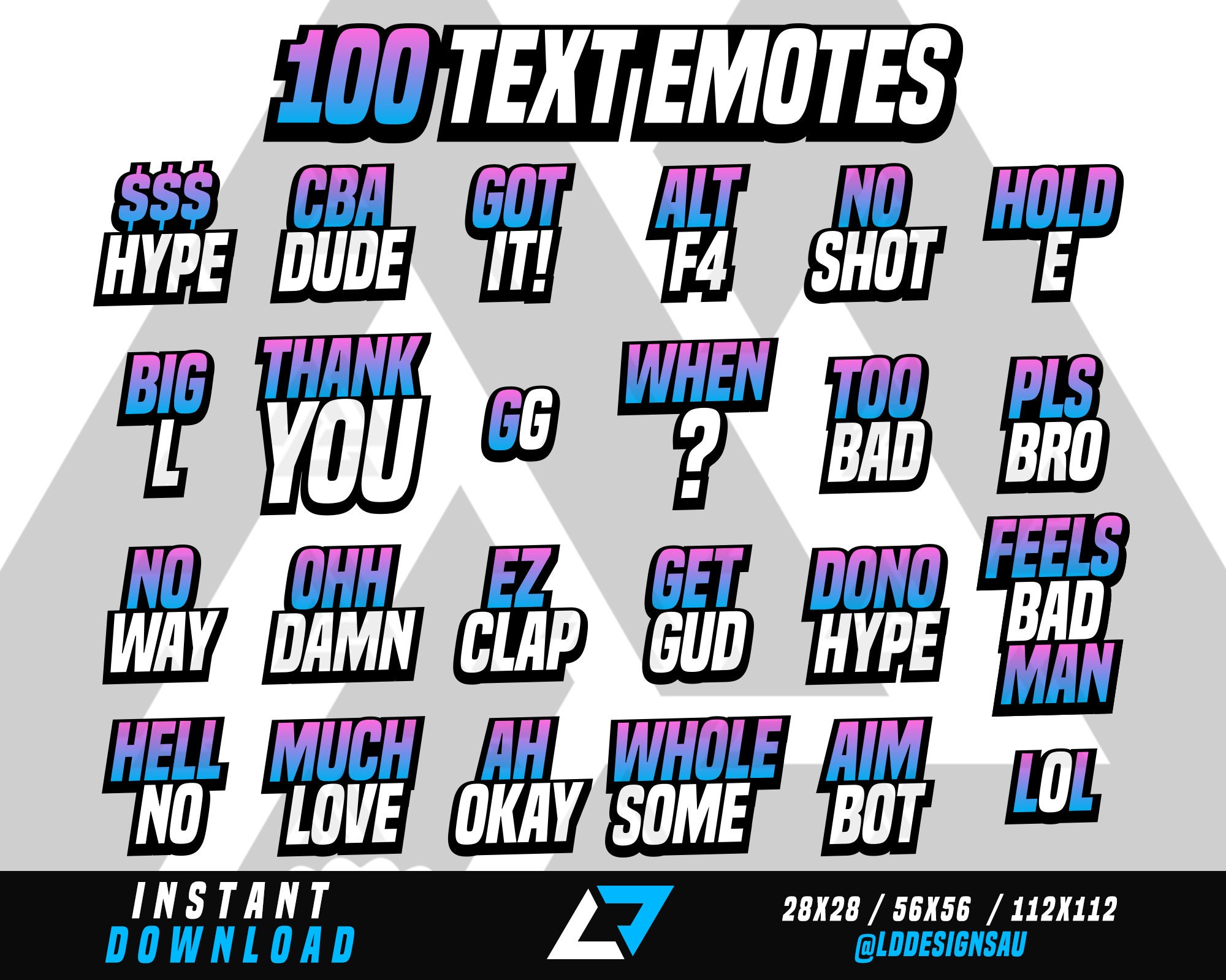 Twitch Text Emotes Twitch and Discord Emotes Emote Bundle - Etsy Hong Kong