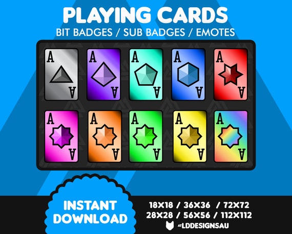 Twitch Sub Badges Twitch Bit Badges Playing Card Aces Drawing ...