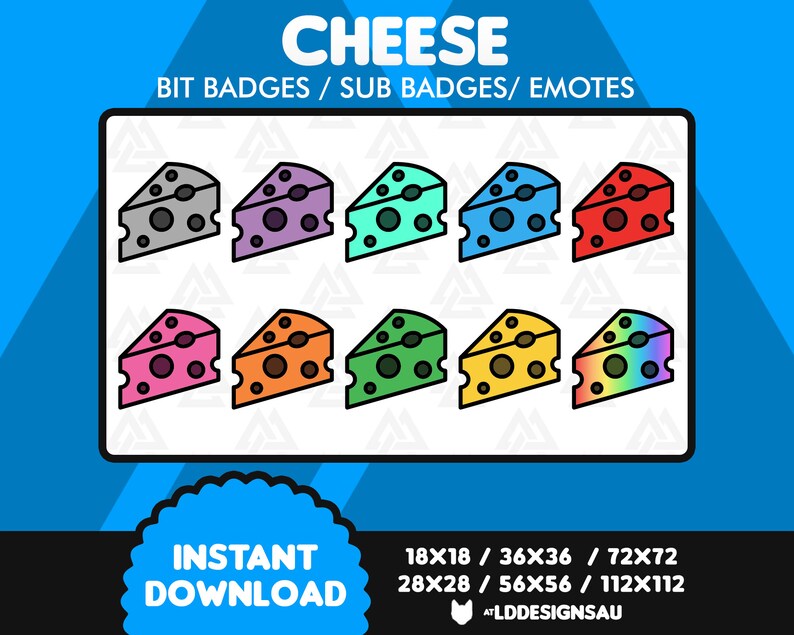 Cheese Wedge Twitch Badges and Emotes (digital Download) - Etsy