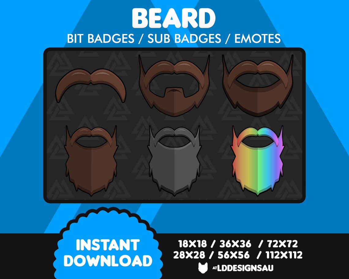Twitch Subscriber Badges | Twitch Sub Badges | Beard Progression - Etsy