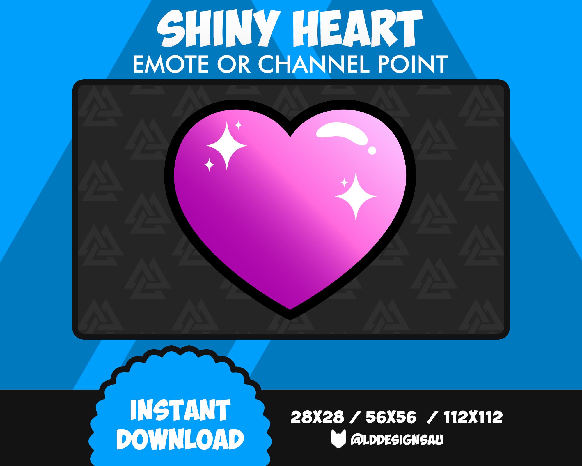 Cute Emote Pastel pink heart Love Shiny Kawaii Channel point Discord ...