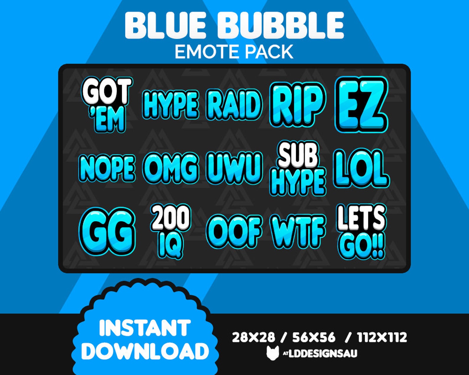 15 Blue Bubble Text Emotes Twitch Emote Emote Pack Text - Etsy