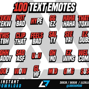 Twitch Text Emotes | Twitch and Discord Emotes | Emote Bundle | Premade ...