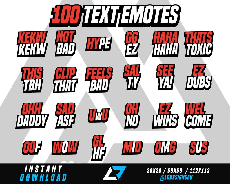Twitch Text Emotes Twitch and Discord Emotes Emote Bundle - Etsy