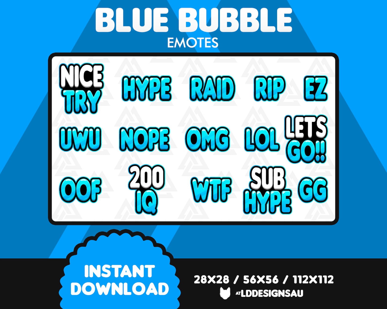 15 Blue Bubble Text Emotes Twitch Emote Emote Pack Text - Etsy