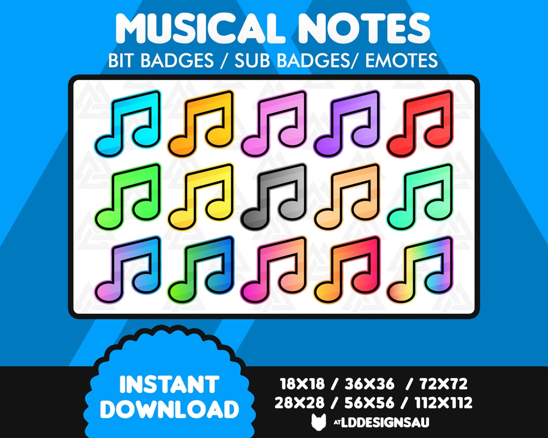 Twitch Emote Music Notes | Twitch Subscriber Badges | Twitch Sub Badges ...