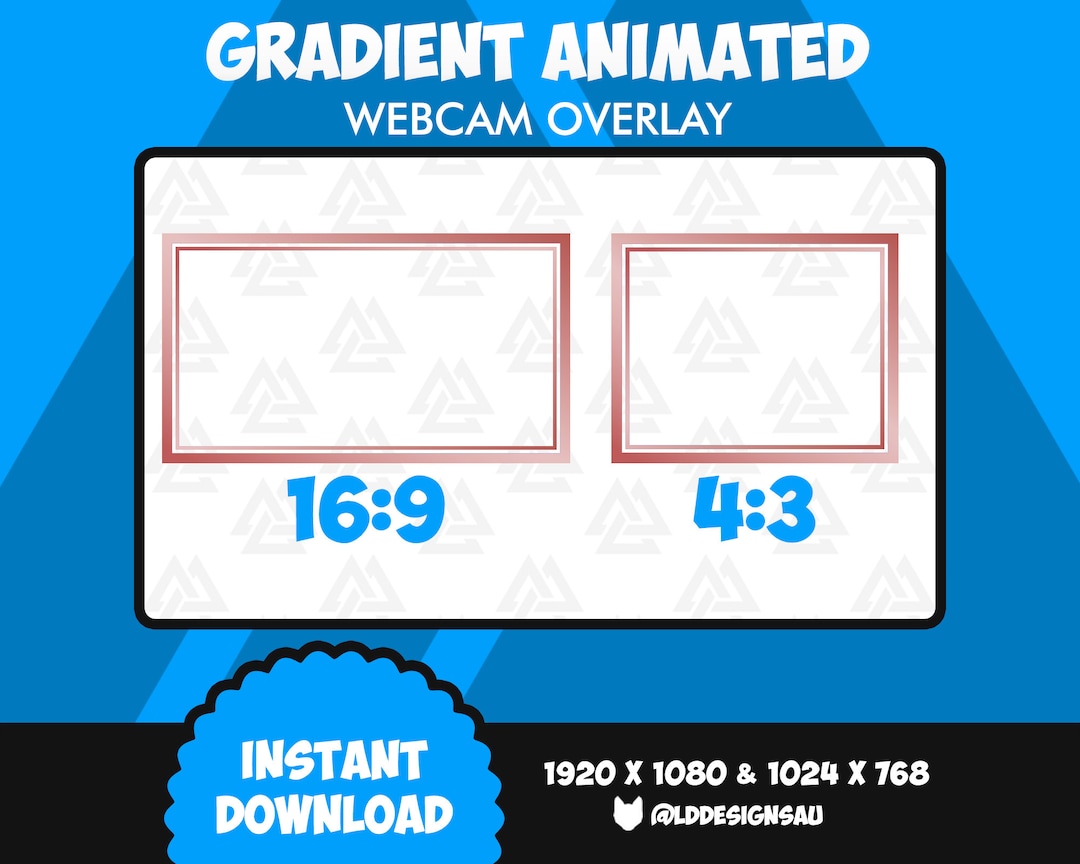 Gradient Rose Gold Animated Webcam Border Overlay for Twitch ...
