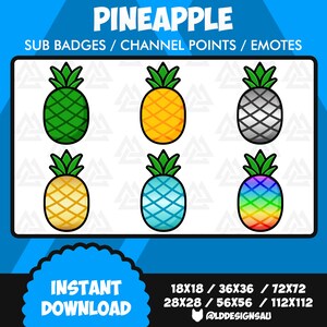 Pineapple Sub Badges Twitch Subscriber Badges Pineapple | Etsy
