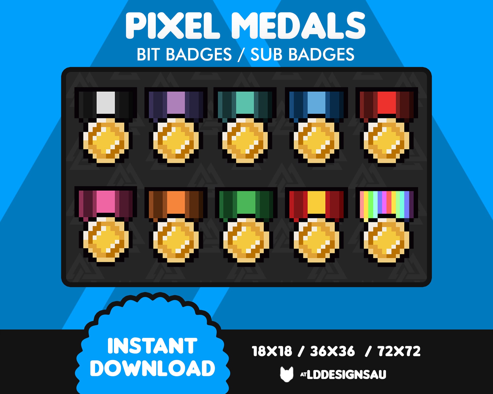 Pixel Medals Twitch Bit Badges 8-bit Retro Twitch Sub Badges - Etsy