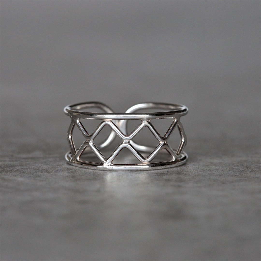 Double Wave Toe Ring Sterling Silver Toe Ring Adjustable Toe - Etsy