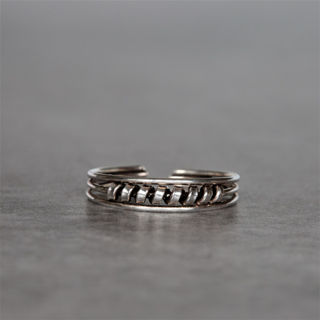 Bali Spiral Toe Ring, Sterling Silver Toe Ring, Adjustable Toe Ring ...
