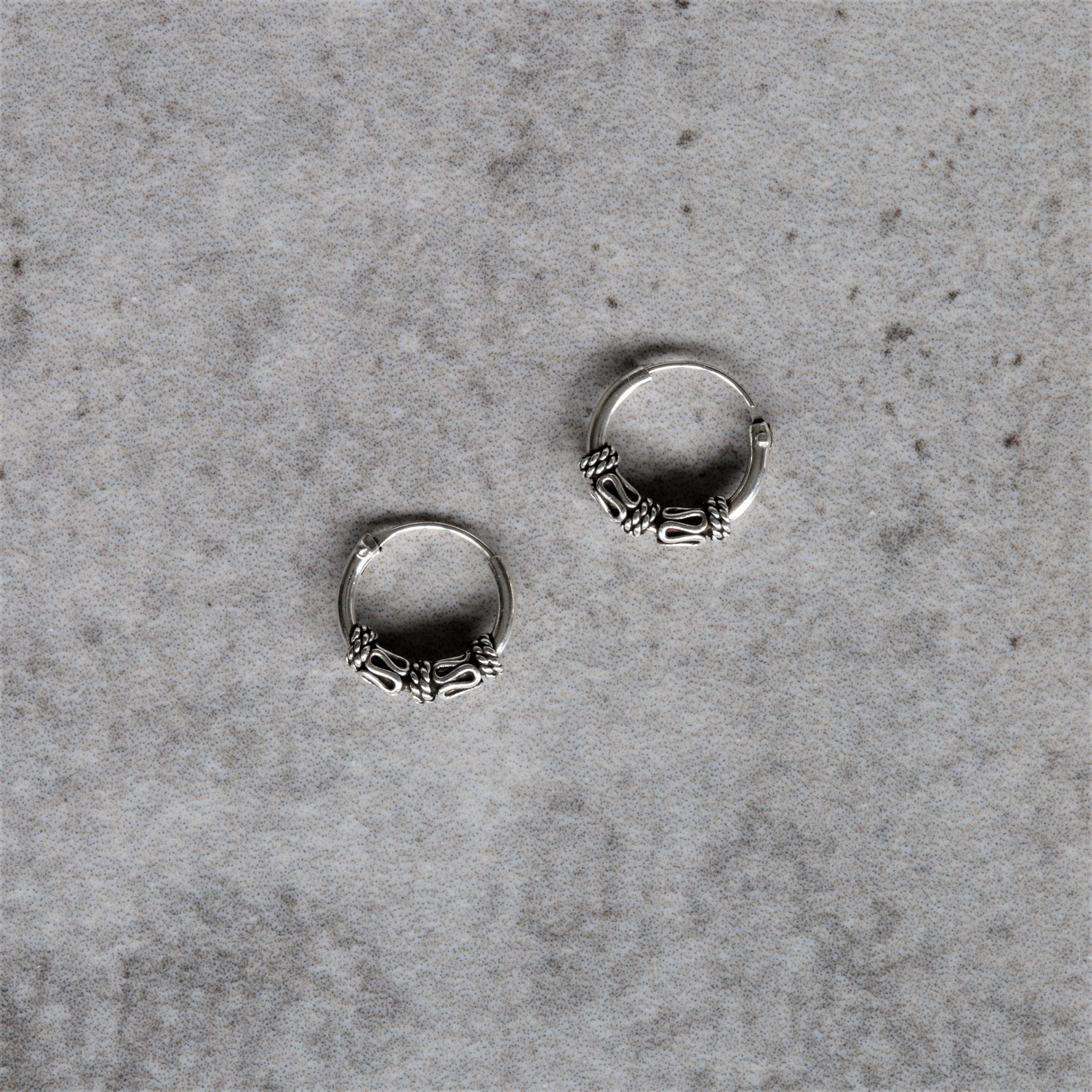 Sterling Silver Bali Hoops 10mm Bali Hoops Oxidized Bali | Etsy