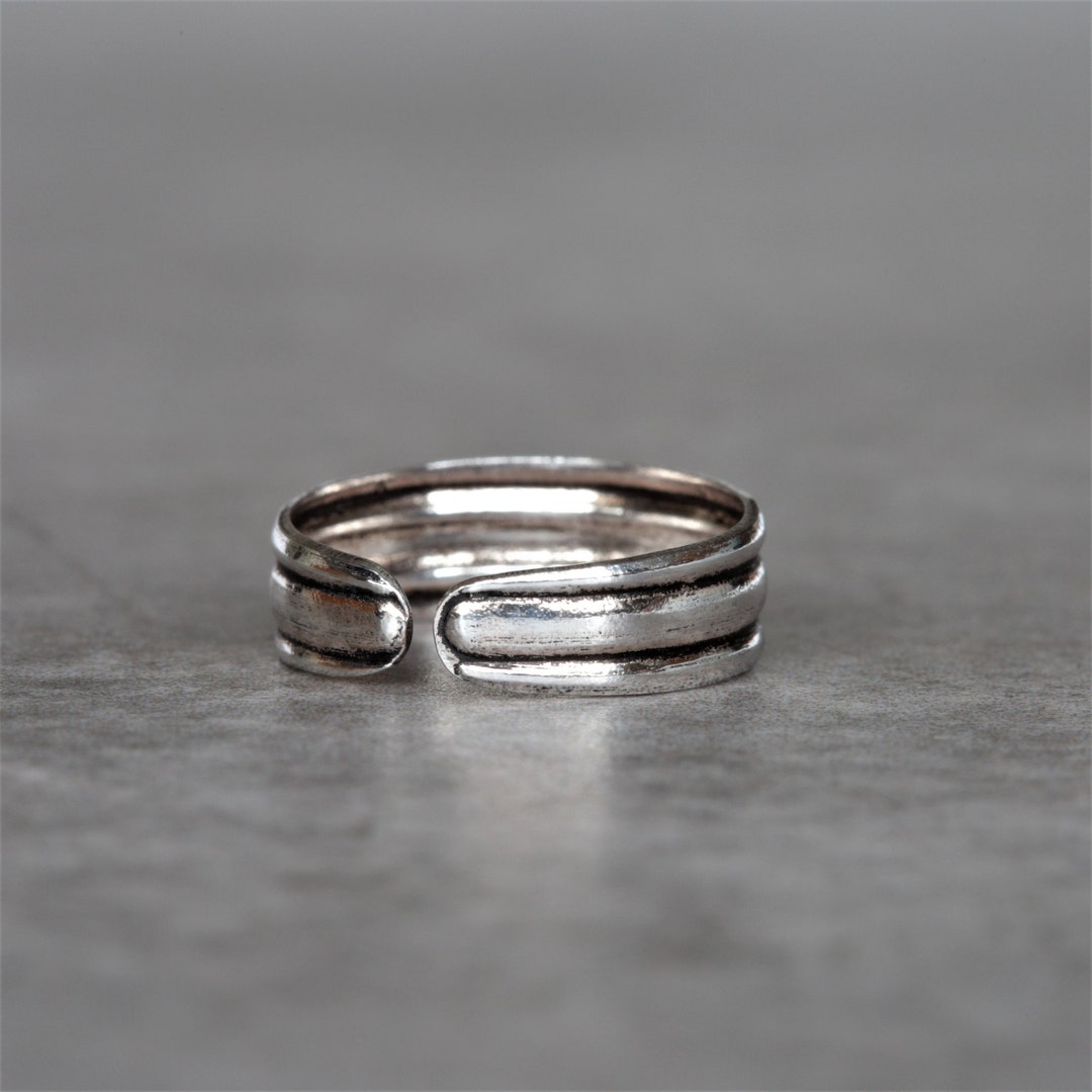 Minimal Layered Toe Ring Sterling Silver Toe Ring Adjustable - Etsy