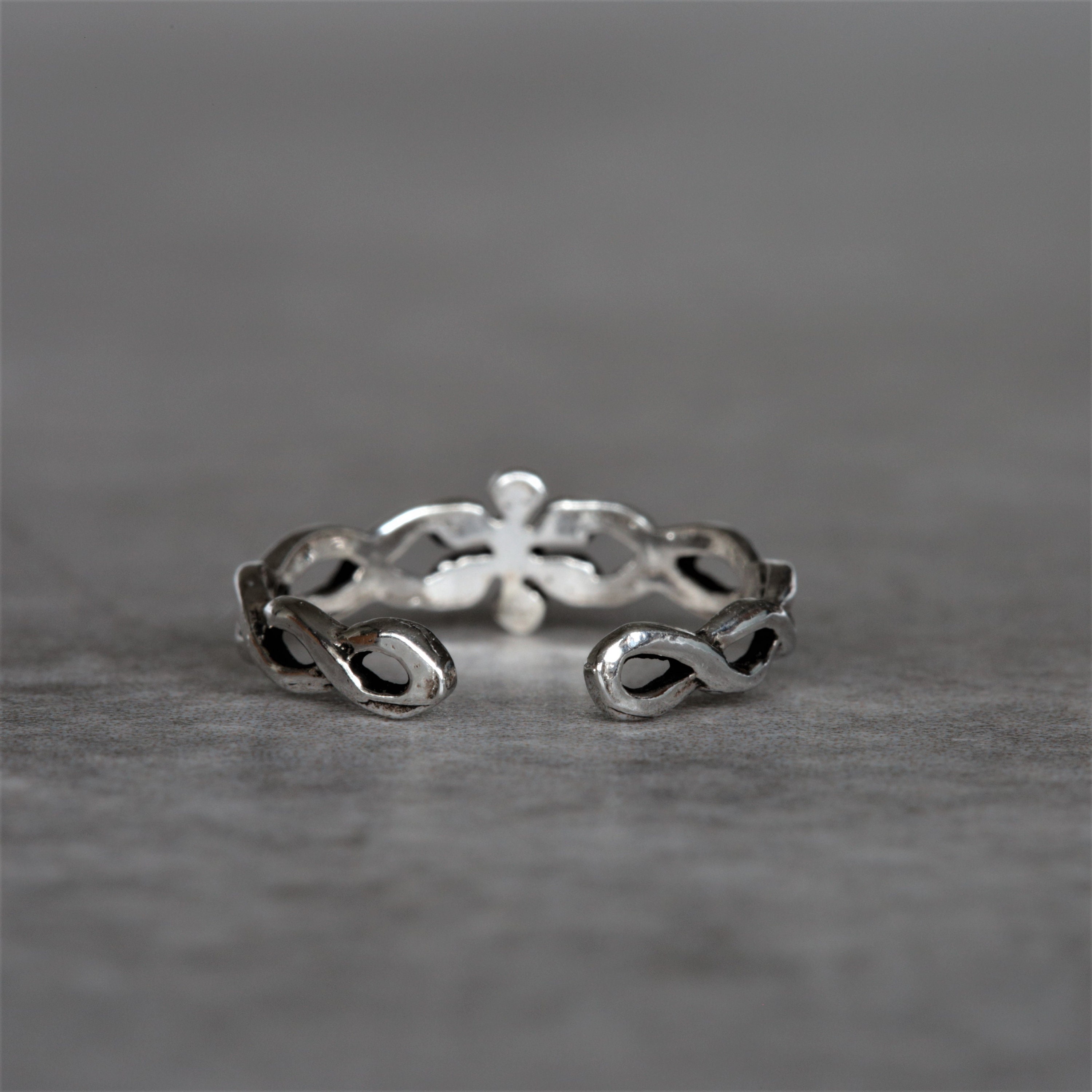 Flower Toe Ring Sterling Silver Toe Ring Adjustable Toe | Etsy