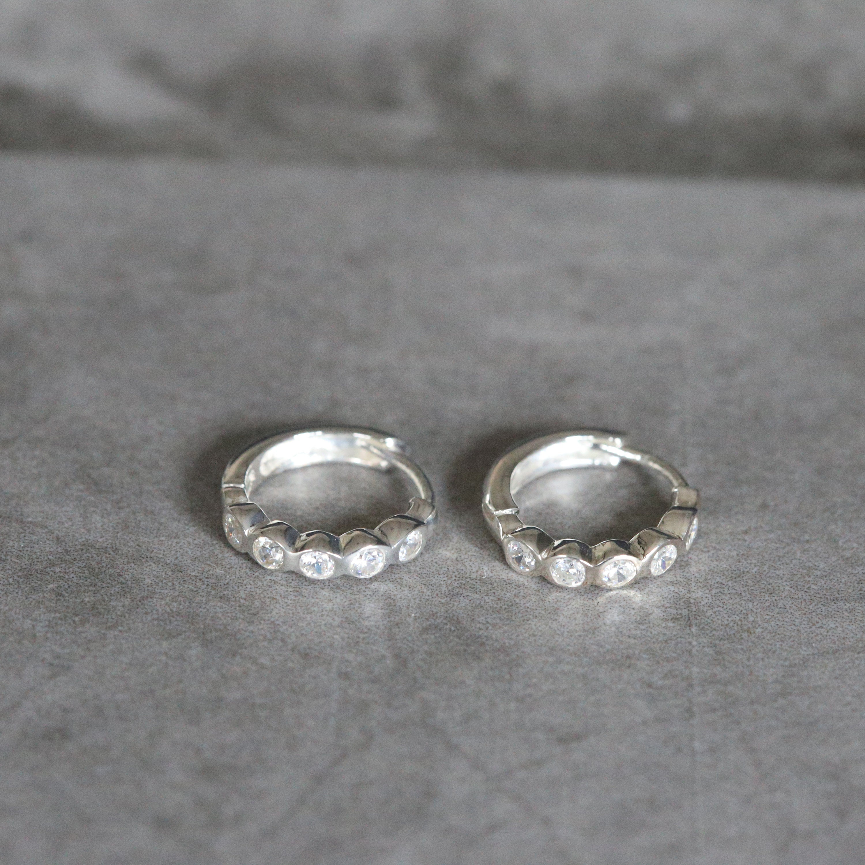 Sterling Silver Simulated Diamond Hoops Wedding Hoops CZ | Etsy