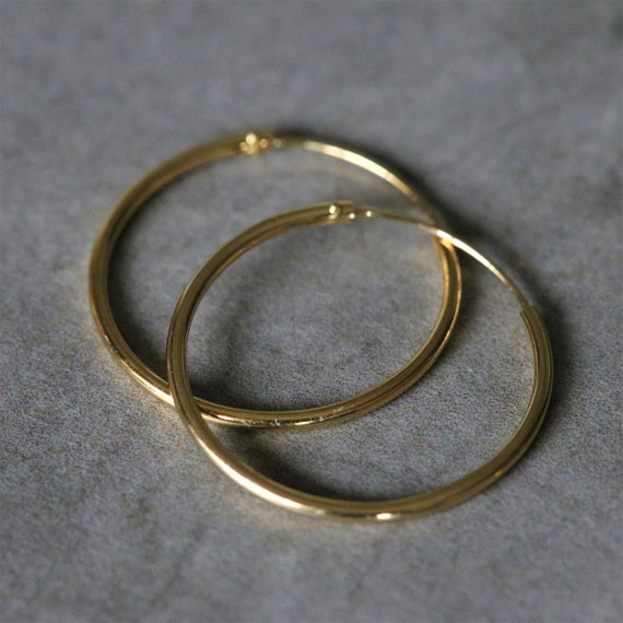 Minimal Gold Hoops 25mm Gold Tube Hoops Gold Hoop Earrings | Etsy