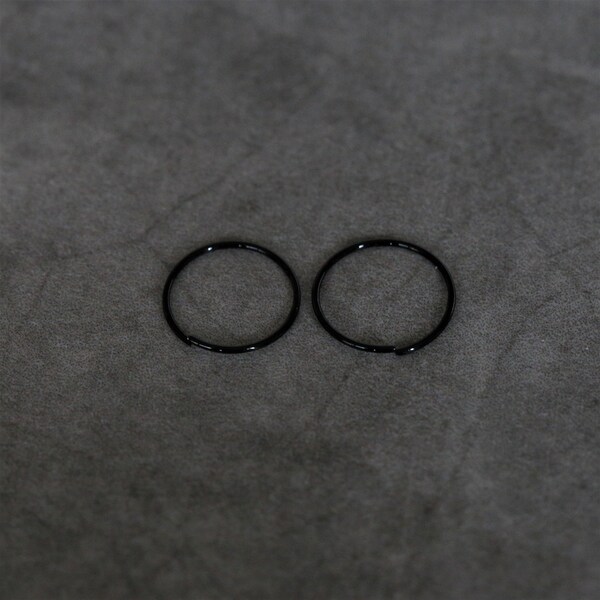 Black Hoop Earrings - Etsy