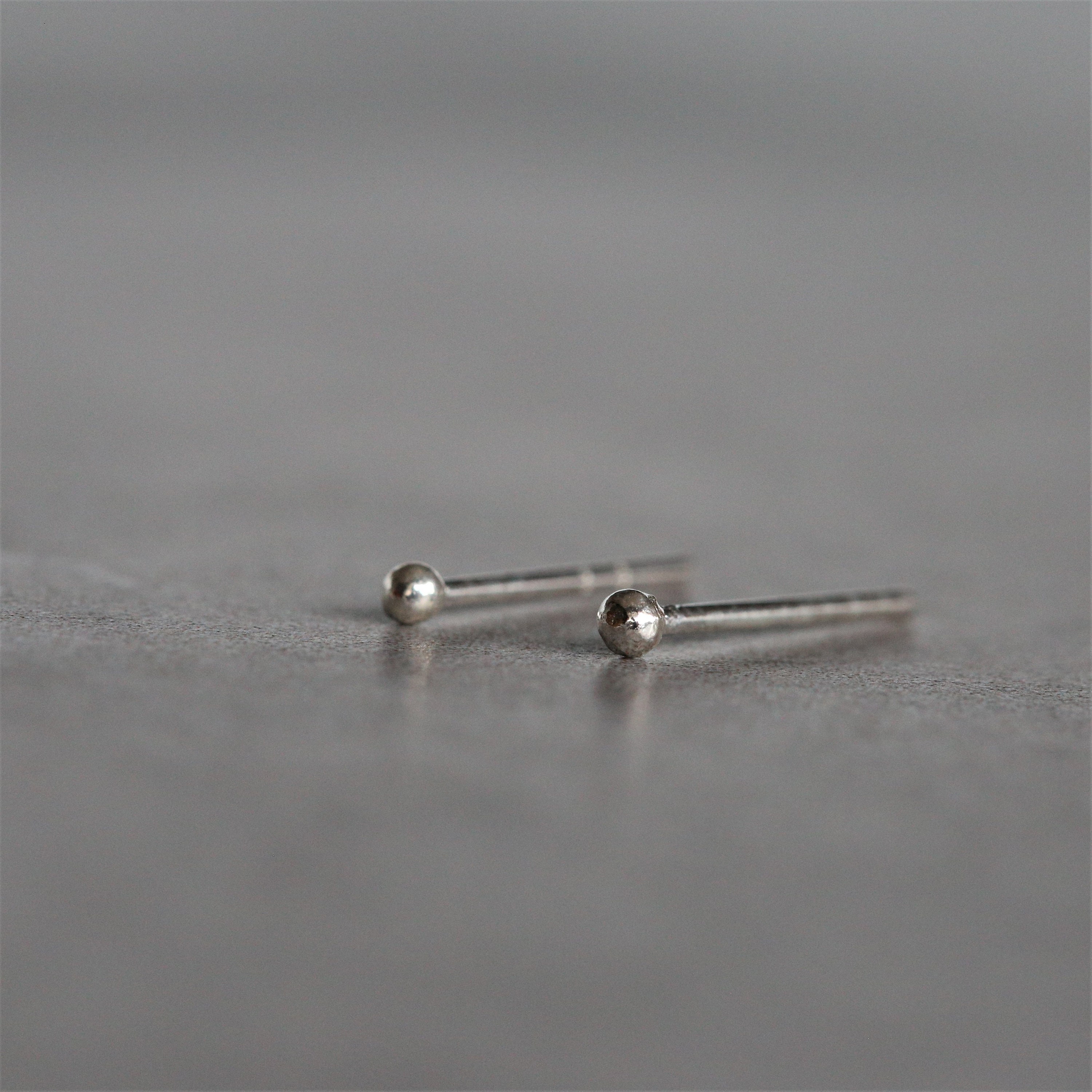 Minimal 2mm Ball Studs Sterling Silver Ball Studs Delicate | Etsy